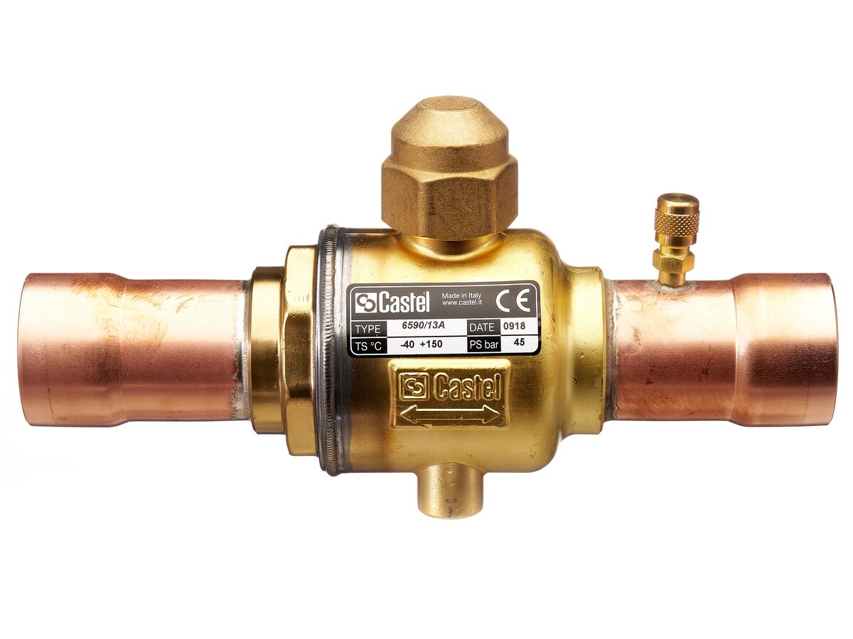 Castel Ball Valve With Access Port 7/8" Solder 6590/7A - HVAC, Air ...