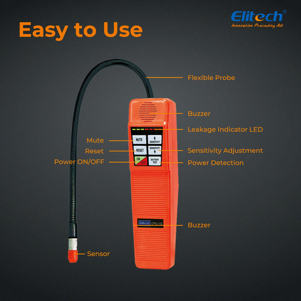 Elitech CPU-1G AC Refrigerant Leak Detector CFCs HCFCs HFCs with 3 ...